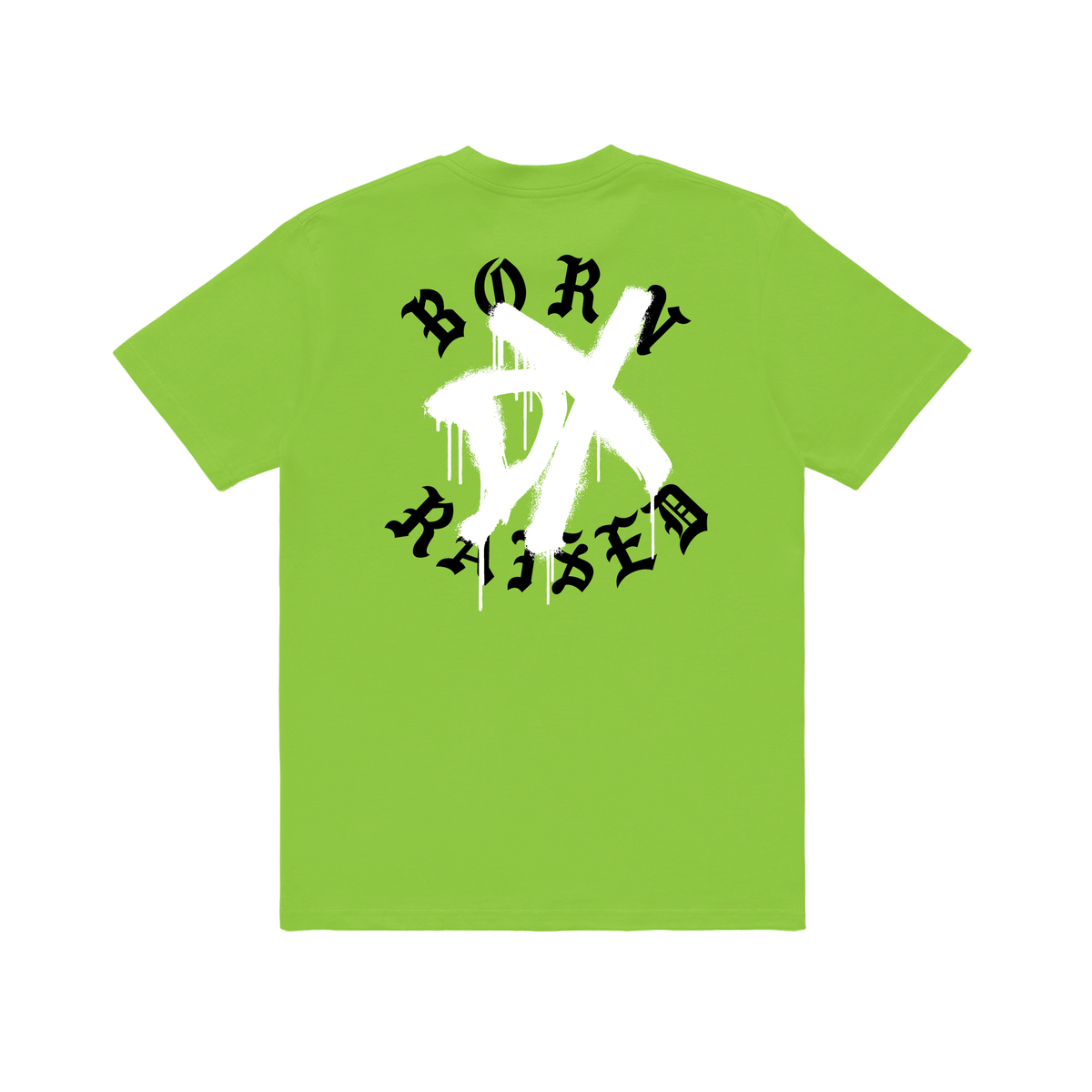 BORN X RAISED + WWE DX ROCKER TEE: NEON GREEN – Born X Raised