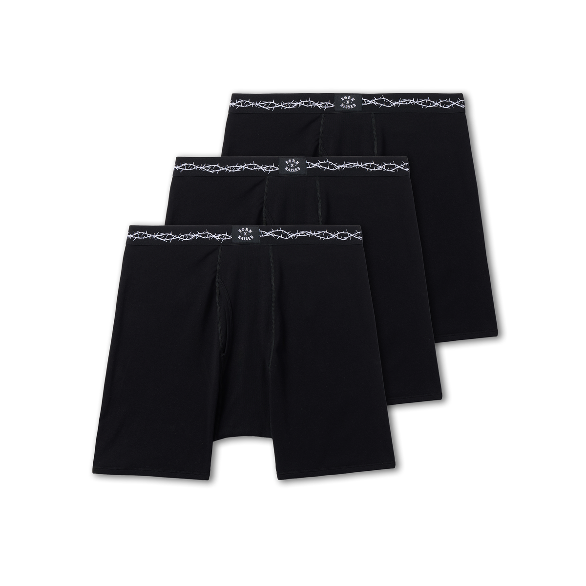 CROWN OF THORNS BOXER BRIEF 3-PACK: BLACK – Born X Raised