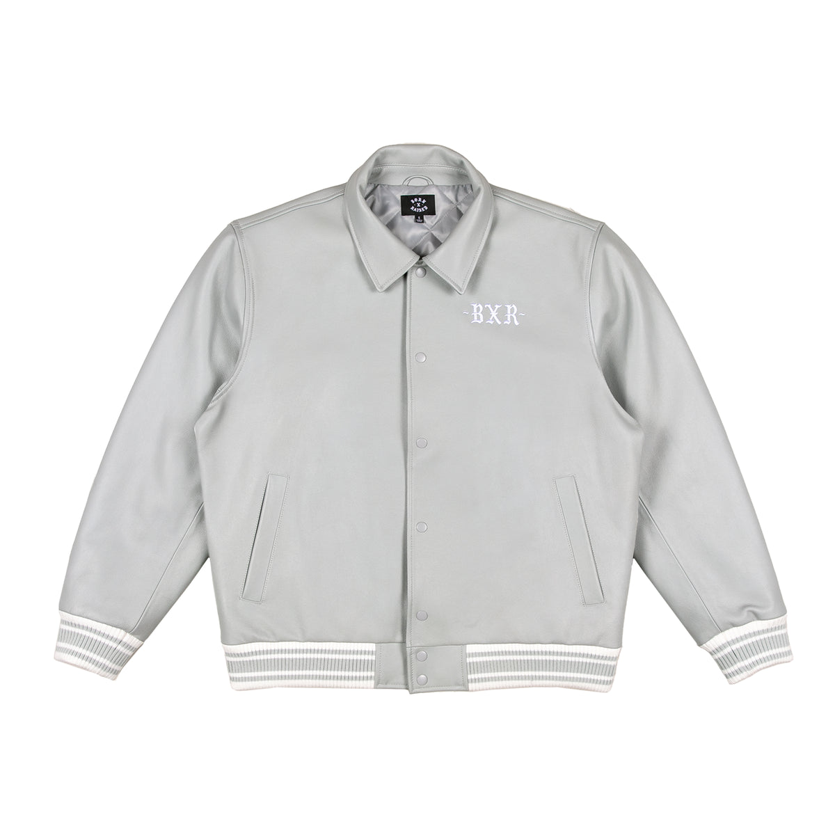 BXR ARCH LEATHER JACKET: GREY – Born X Raised