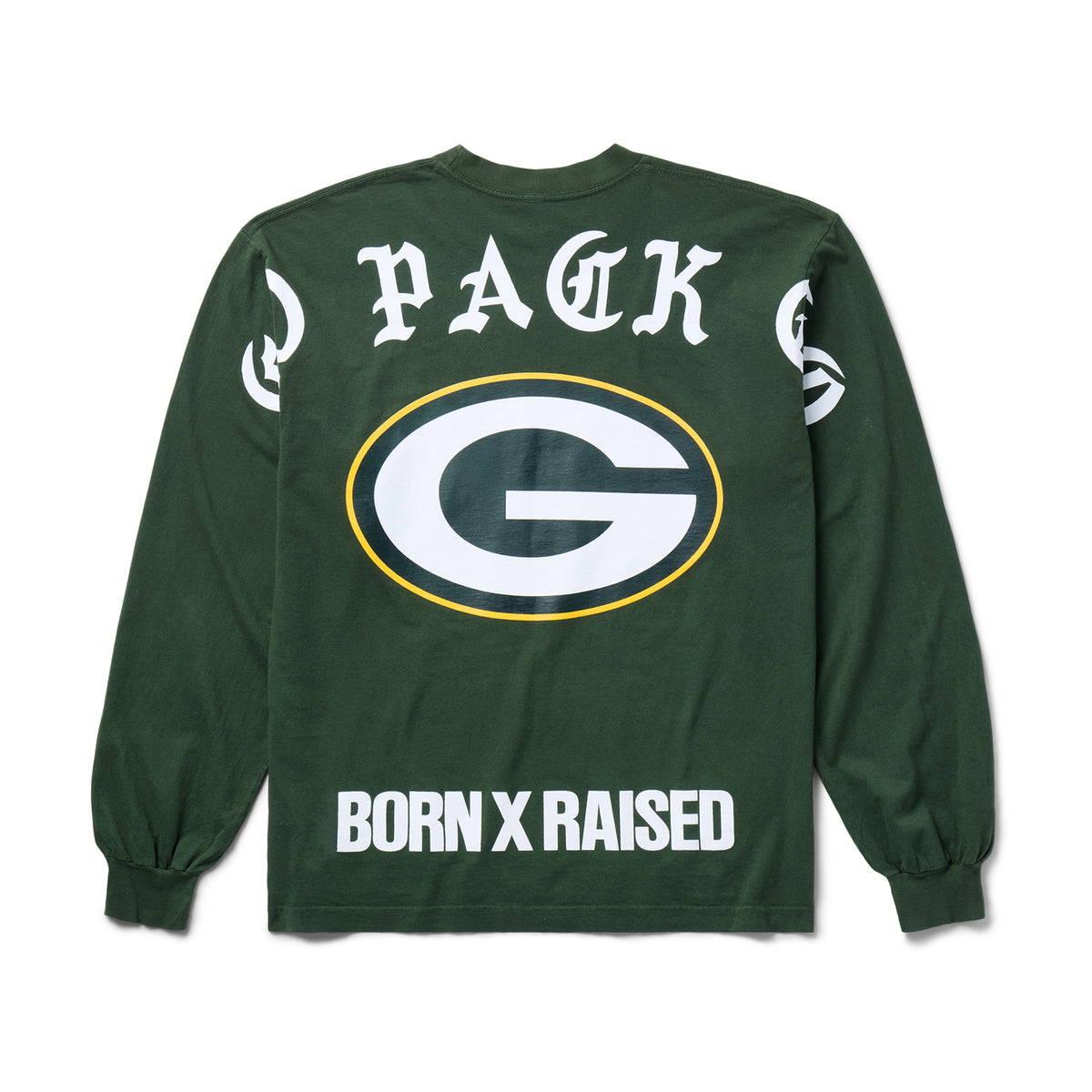 BORN X RAISED + PACKERS "GO PACK GO" LONGSLEEVE: GREEN – Born X Raised