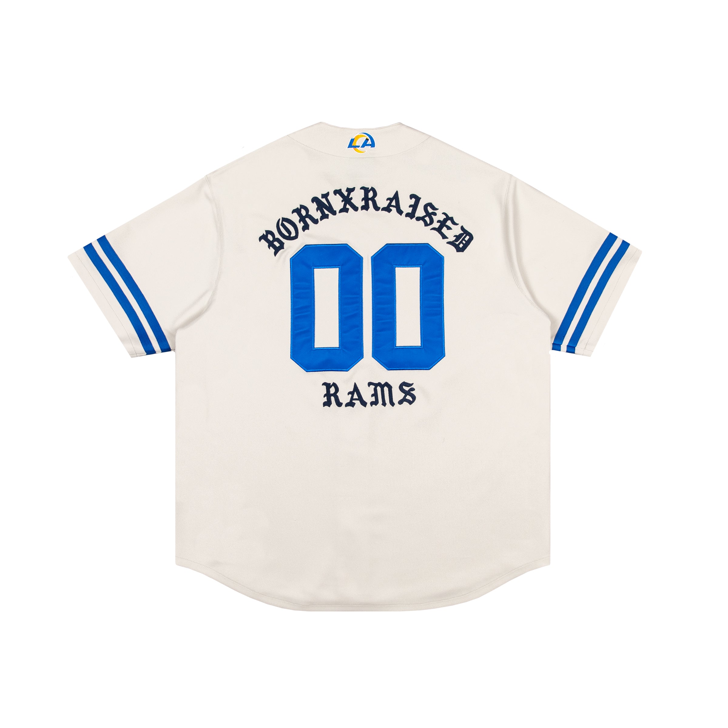 BORN X RAISED + RAMS BUTTON UP JERSEY: BONE – Born X Raised