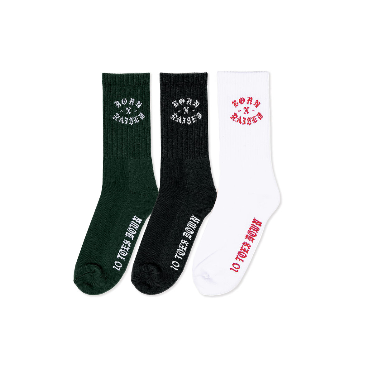 10 TOES ROCKER SOCKS 3-PACK: MULTI – Born X Raised
